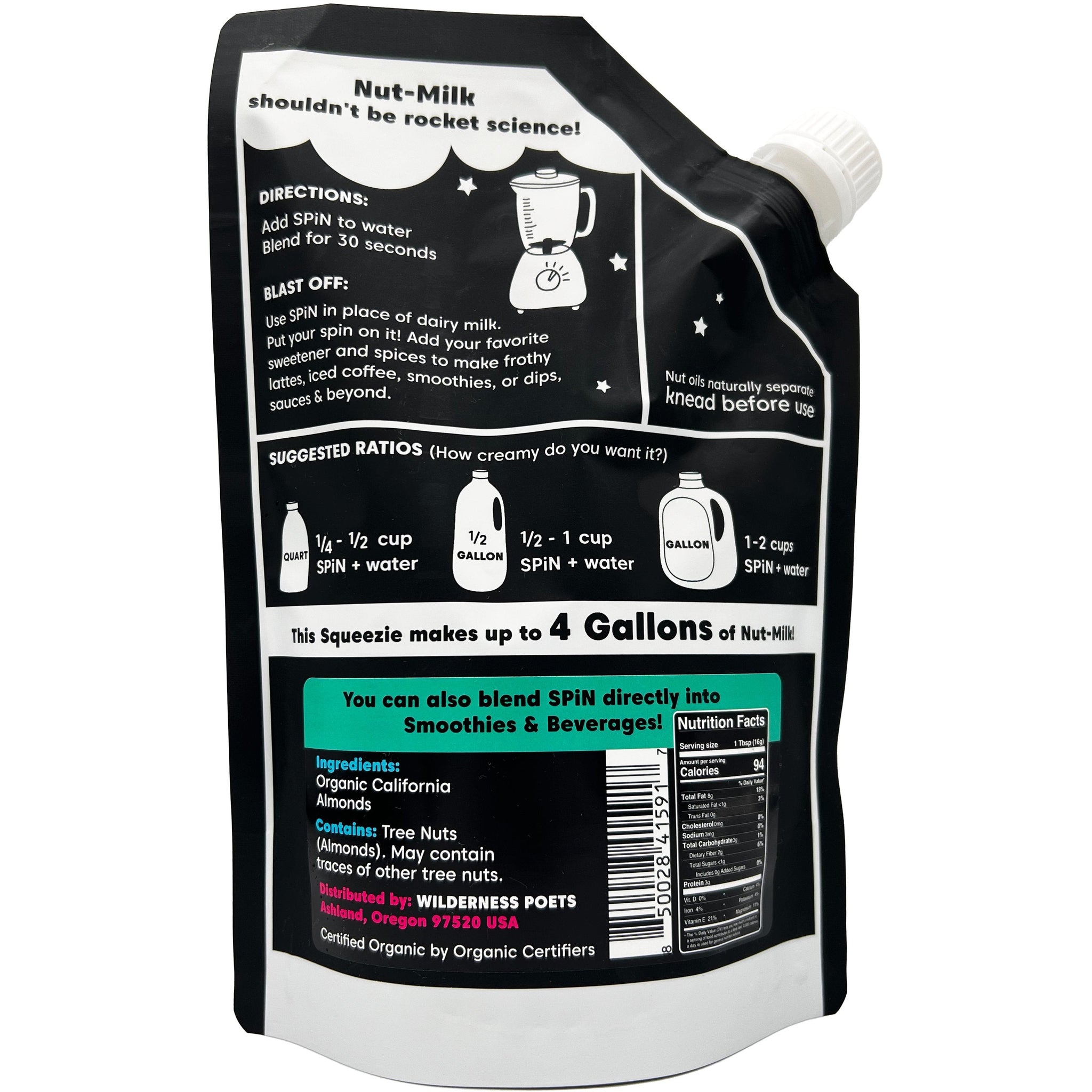 SPiN: Almond Milk - Unsweetened, Organic – WPbulk.com
